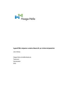 hyperHTML-kirjaston vertailu ReactJS- ja Lit-html-kirjastoihin - Theseus