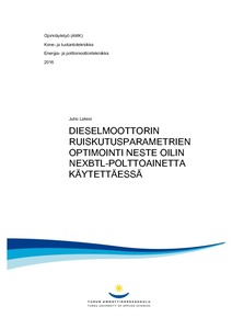 Dieselmoottorin ruiskutusparametrien optimointi Neste Oilin NEXBTL ...