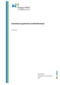 Esimiehenä työyhteisön konfliktitilanteissa - Theseus