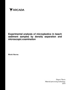 Experimental analysis of microplastics in beach sediment samples by ...
