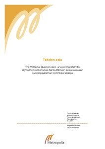 Tahdon asia : The Volitional Questionnaire -arviointimenetelmän ...