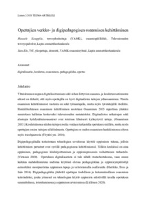 Opettajien verkko- ja digipedagogisen osaamisen kehittäminen - Theseus