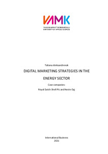 Digital Marketing Strategies in the Energy Sector. Case companies ...