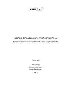 Sääriluun rasitusoireyhtymä juoksijoilla - Kuvaileva ...