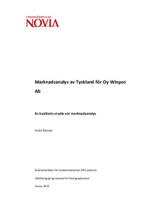 Marknadsanalys av Tyskland för Oy Winpos Ab : En kvalitativ studie om ...