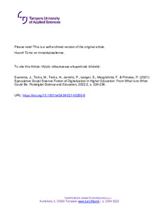 Speculative Social Science Fiction of Digitalization in Higher ...