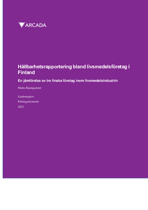 Hållbarhetsrapportering bland livsmedelsföretag i Finland: en ...