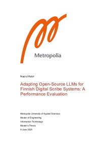 Adapting Open-Source LLMs for Finnish Digital Scribe Systems : A Performance Evaluation - Theseus